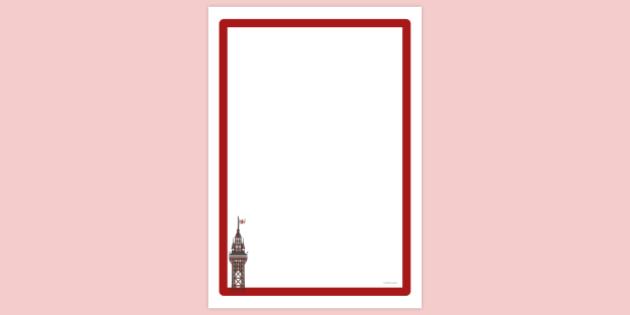 * NEW * Simple Blank Blackpool Tower Page Border | Twinkl