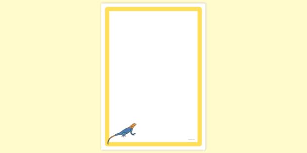 FREE! - Simple Blank Printable Lizard Page Border | Page Borders