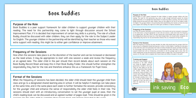 Pupil Voice - School Community - Book Buddies - Adult Guidance