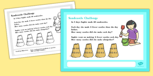 A4 Sandcastle Maths Challenge Poster