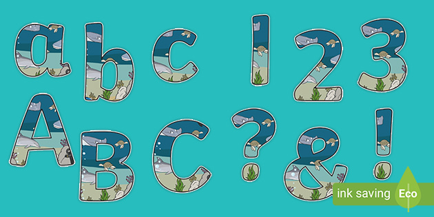 Ocean Lettering Pack (teacher made)