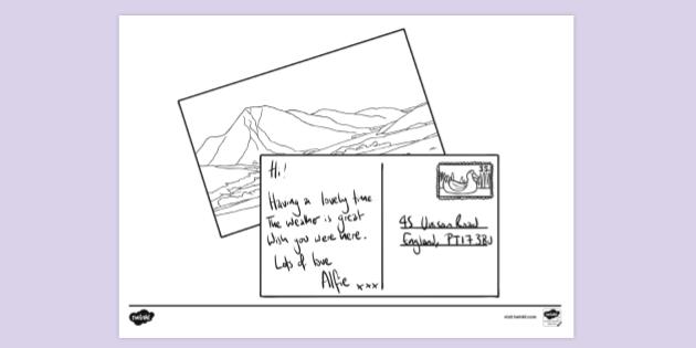 FREE! - Postcard Colouring | Colouring Sheets (teacher made)