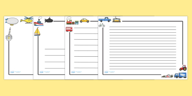 FREE! - Transport Page Borders (Landscape) (teacher made)