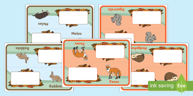 Editable Class Group Signs (Woodland Animals) (teacher made)