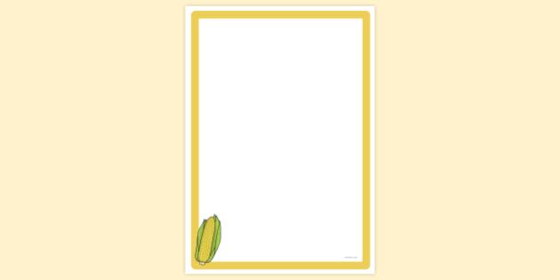 Simple Blank Corn Page Border | Page Borders | Twinkl