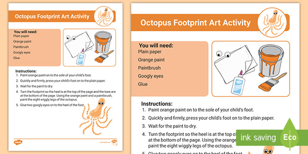 Octopus Footprint Art Activity