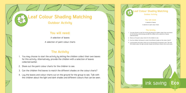 Leaf Colour Shades Matching Outdoor Activity (teacher made)