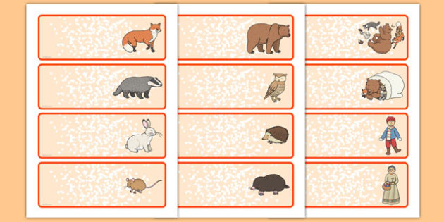 The Mitten Editable Drawer Peg Name Labels - the mitten story