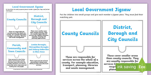 KS2 Local Government Jigsaw - PSHE and Citizenship Resources