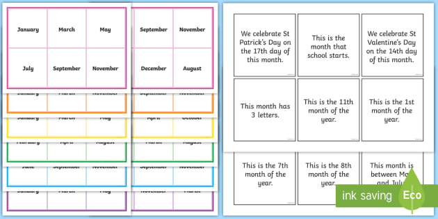 Months of the Year Bingo (teacher made)