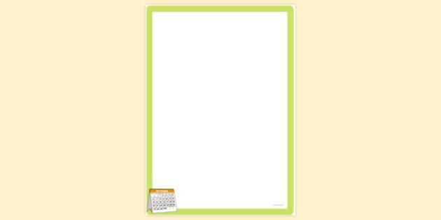 Simple Blank October Page Border | Page Borders | Twinkl