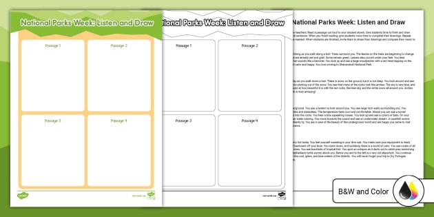 National Parks Week: Listen and Draw Activity