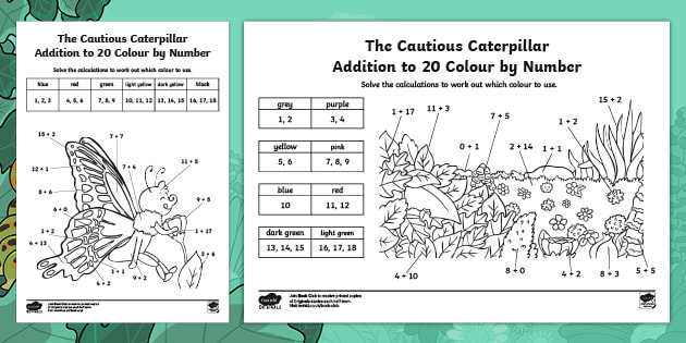 The Cautious Caterpillar Addition to 20 Colour by Number