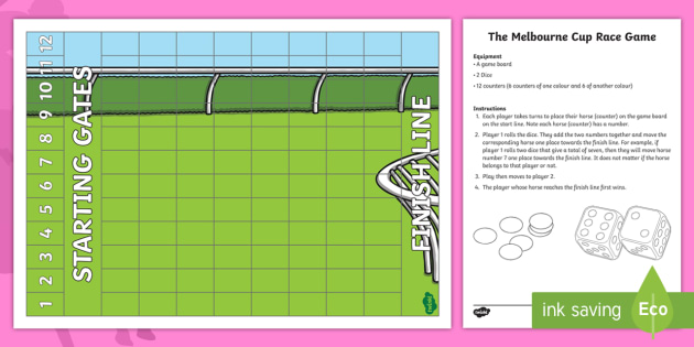 Melbourne Cup Games - Racing Board - Maths Activities
