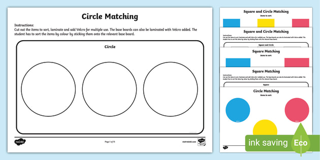 Workstation Pack Shape Matching Activities Set 1 - match