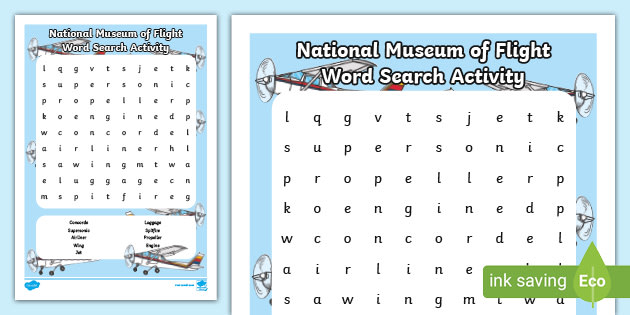 National Museum of Flight Word Search Activity | Twinkl