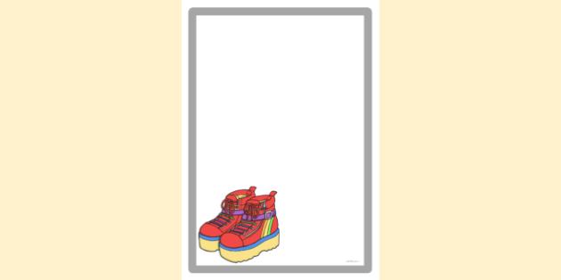 FREE! - Simple Blank Snow Shoes Border | Page Borders | Twinkl