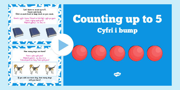 Counting to 5 PowerPoint Bilingual (teacher made)