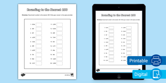 3rd Grade Common Core Rounding Worksheets