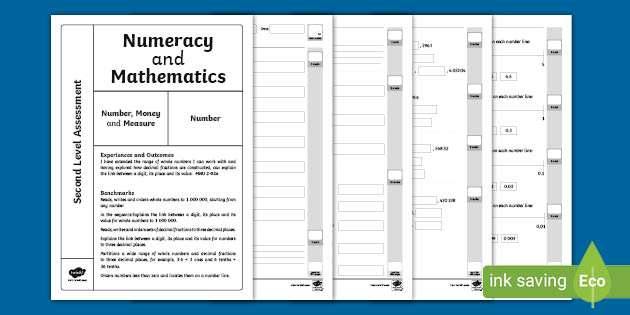 Second Level Numeracy and Mathematics Assessment - Number