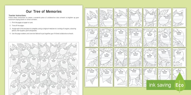 Our Tree of Memories Mindfulness Collaborative Colouring Activity Pack