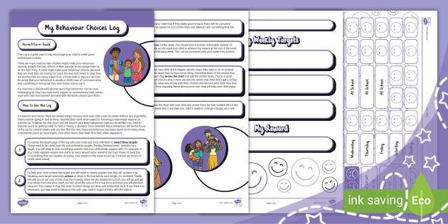 My Behaviour Choices Log (teacher made)