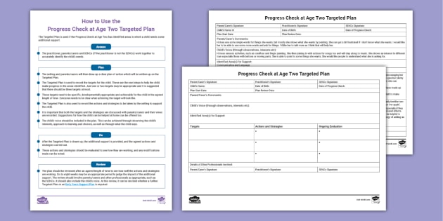 Progress Check at Age Two Targeted Plan | Twinkl