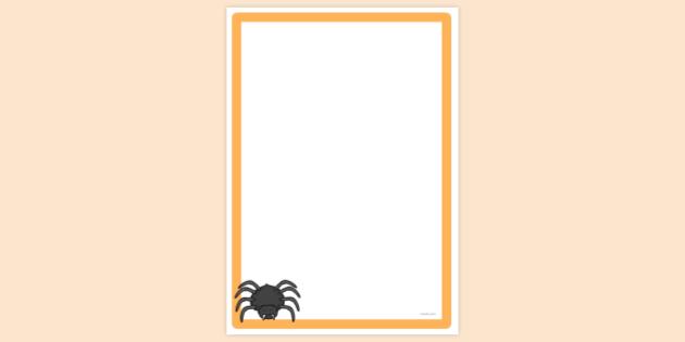 Simple Blank Spider Page Border | Page Borders | Twinkl