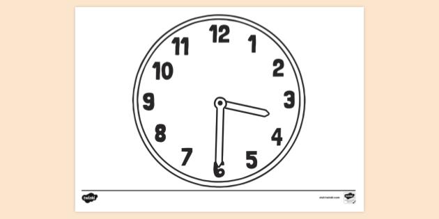 FREE! - Clock Three Thirty Colouring Sheet | Colouring Sheets