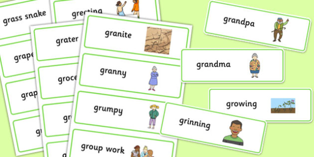 2 Syllable GR Word Cards (teacher made)