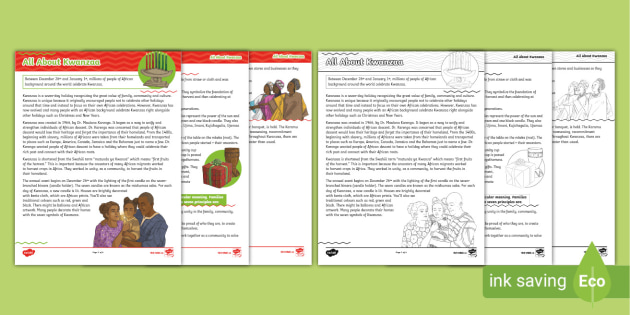 Kwanzaa Reading Comprehension Pack - Grades 4-6