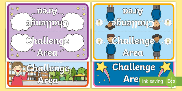 Challenge Area Table Top Cards (teacher made)