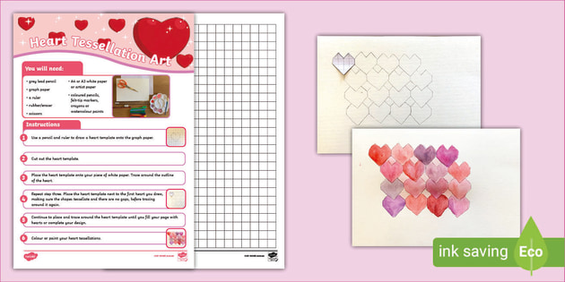 Heart Tessellation Art (Teacher-Made)