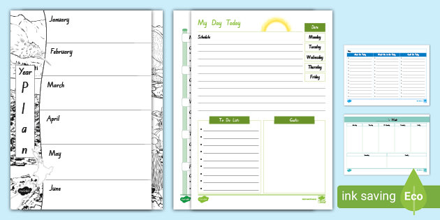 Wellbeing Journal Inserts - Planners (teacher made)