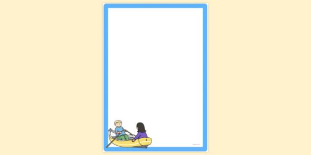 FREE! - Simple Blank Row Your Boat Page Border | Twinkl