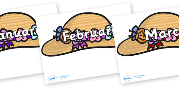 Months of the Year on Bonnets (teacher made)