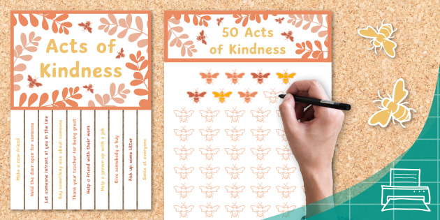 50 Acts of Kindness Colouring In Poster | Classroom Display