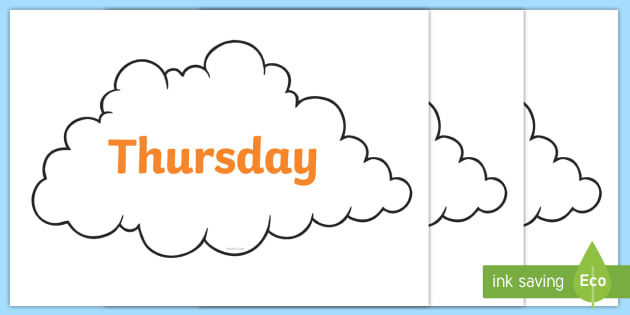 FREE! - Days of the Week on Weather Symbols (Cloud)