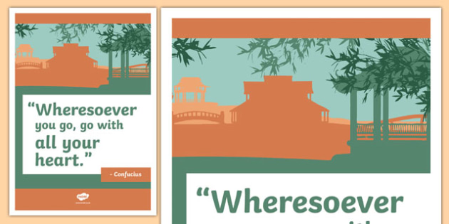Confucius Inspirational Classroom Quote Display Poster