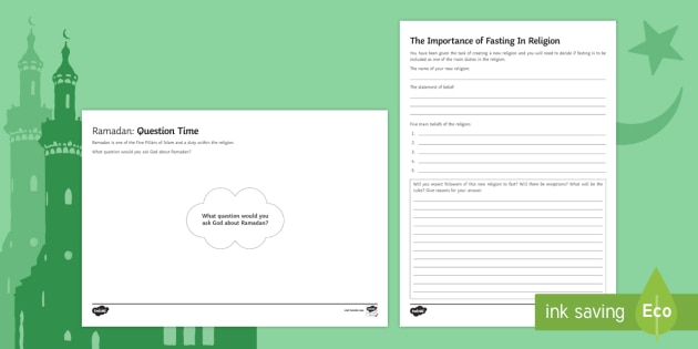 Ramadan: Fasting in Religion Worksheet / Worksheets - Secondary - RE