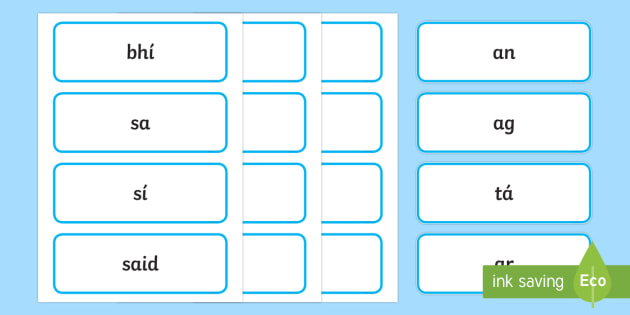 High Frequency Irish Words (1-40) Word Cards Ghaeilge - High, Frequency