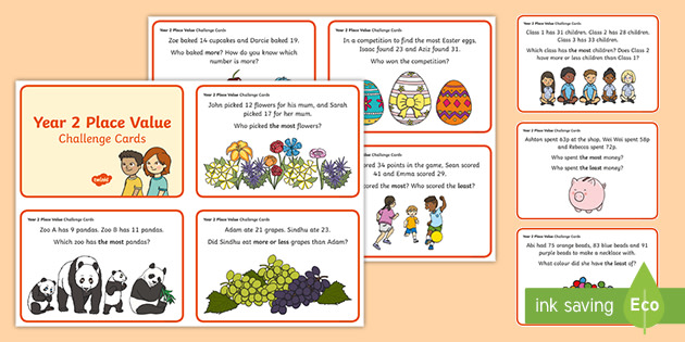 Year 2 Place Value Challenge Cards