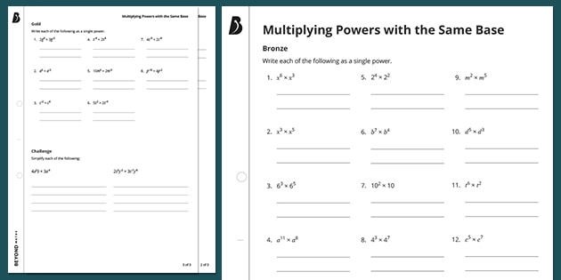  Multiplying Powers With The Same Base KS3 Maths Beyond