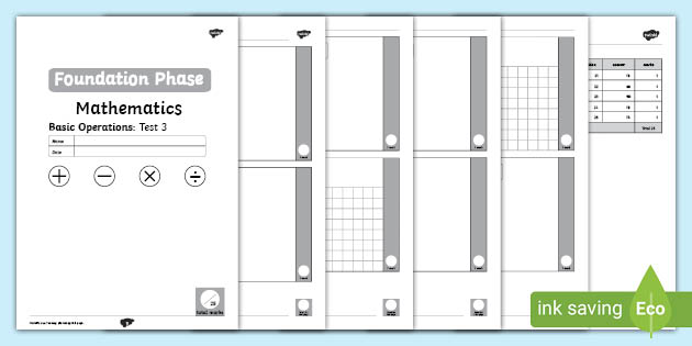 Foundation Phase Maths Assessment | Basic Operations