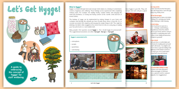 Hygge for Staff Wellbeing Information Leaflet | Twinkl