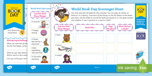 FREE! - World Book Day Primary School | Scavenger Hunt | Twinkl