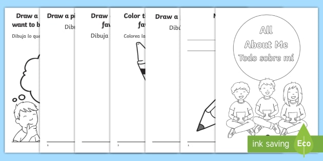 All About Me Activity Booklet English/Spanish (teacher made)