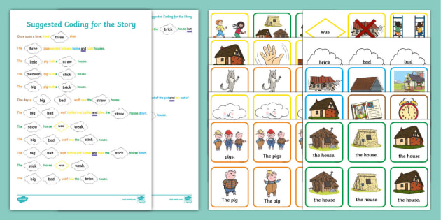 Colourful Semantics: 3 Little Pigs (teacher made)