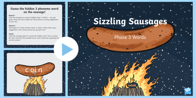 Sizzling Sausages Missing Phonemes Phase 3 PowerPoint
