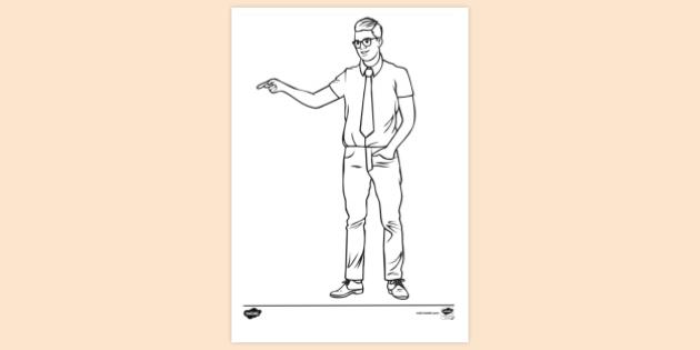 FREE! - Teacher Pointing Colouring Sheet | Colouring Sheets